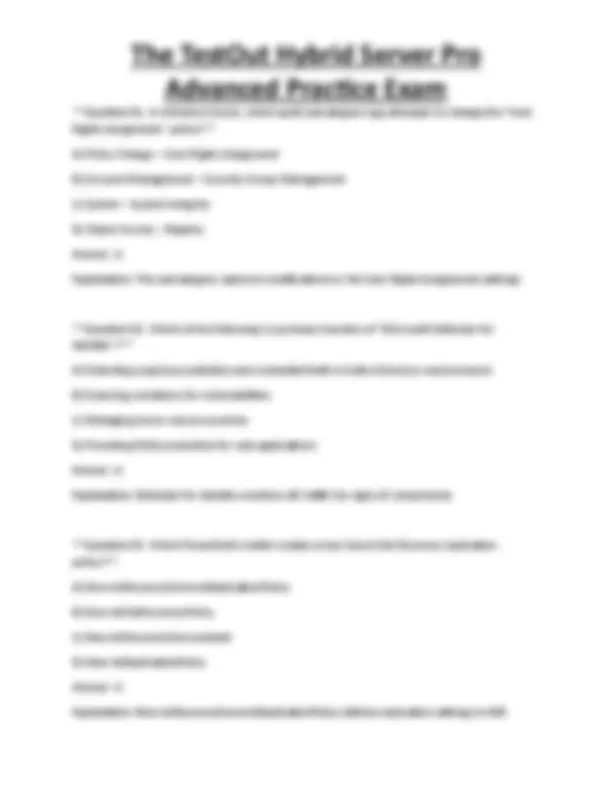 The TestOut Hybrid Server Pro Advanced Practice Exam | Exams Technology ...