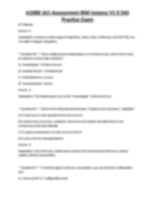 A1000 161 Assessment IBM Instana V1 0 243 Practice Exam | Exams Technology | Docsity