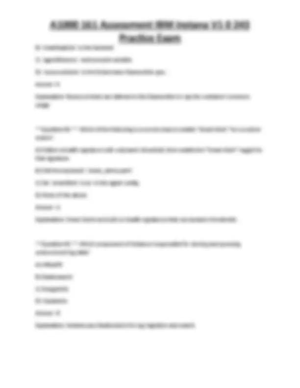 A1000 161 Assessment IBM Instana V1 0 243 Practice Exam | Exams Technology | Docsity