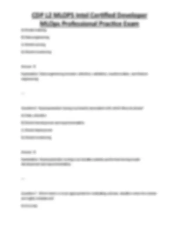 CDP L2 MLOPS Intel Certified Developer MLOps Professional Practice Exam ...