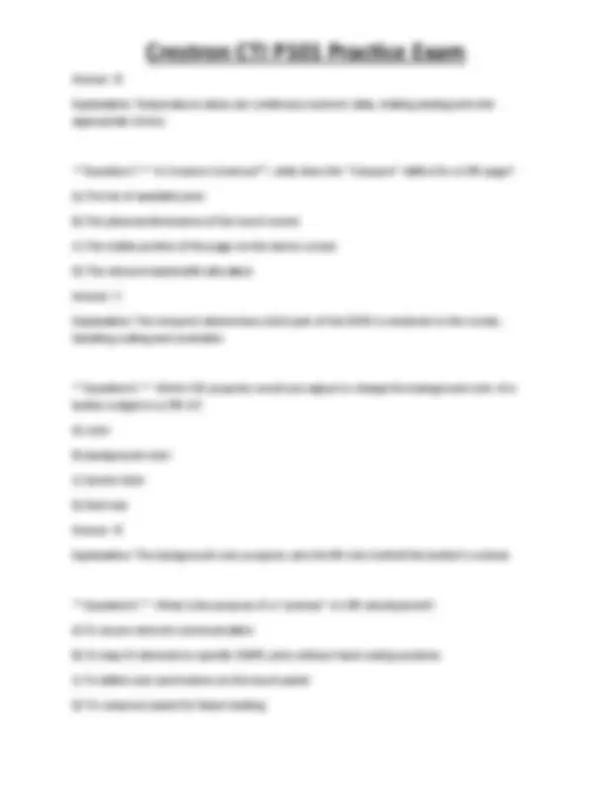 Crestron CTI P101 Practice Exam | Exams Technology | Docsity