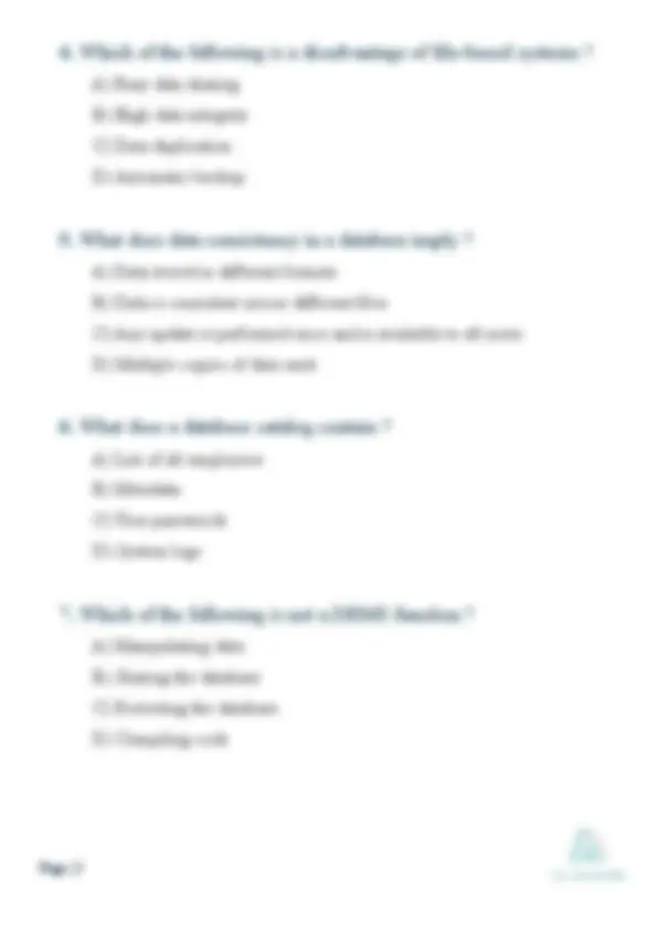 Databases courses 011 | Schémas Informations et informatique | Docsity