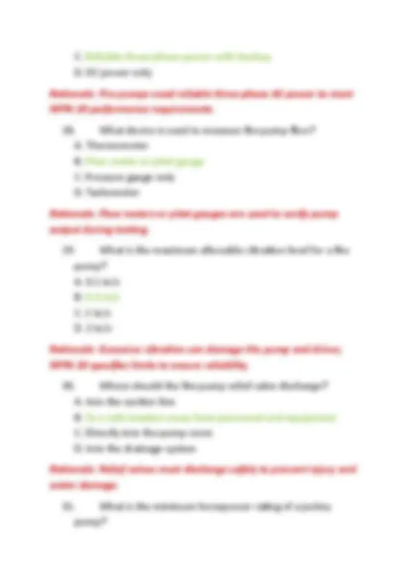 NFPA 20: Installation of Stationary Pumps for Fire Protection Exam With ...