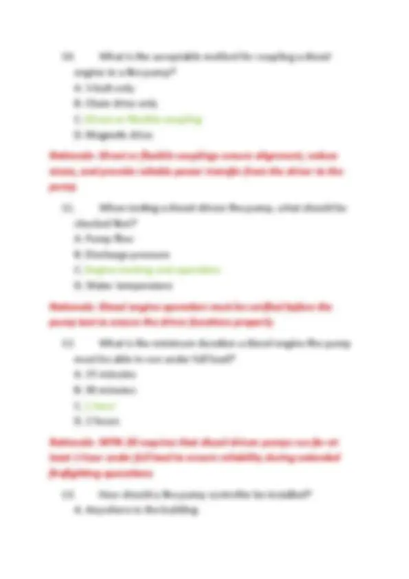 NFPA 20: Installation of Stationary Pumps for Fire Protection Exam With ...