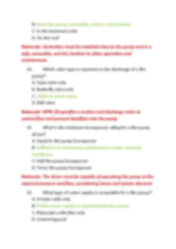 NFPA 20: Installation of Stationary Pumps for Fire Protection Exam With ...