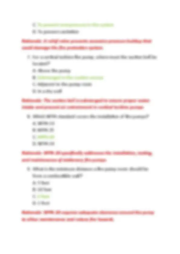 NFPA 20: Installation of Stationary Pumps for Fire Protection Exam With ...