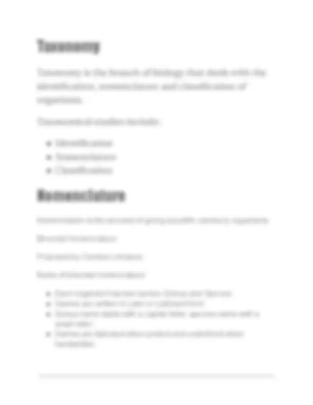 CLASS 11 BIOLOGY REVISION NOTES LIVING WORLD | Cheat Sheet Biology ...
