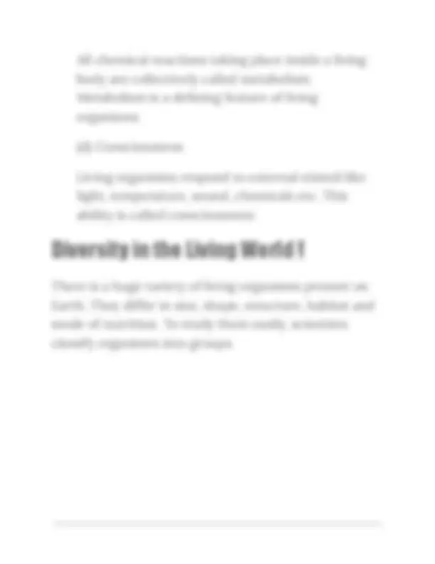 CLASS 11 BIOLOGY REVISION NOTES LIVING WORLD | Cheat Sheet Biology ...