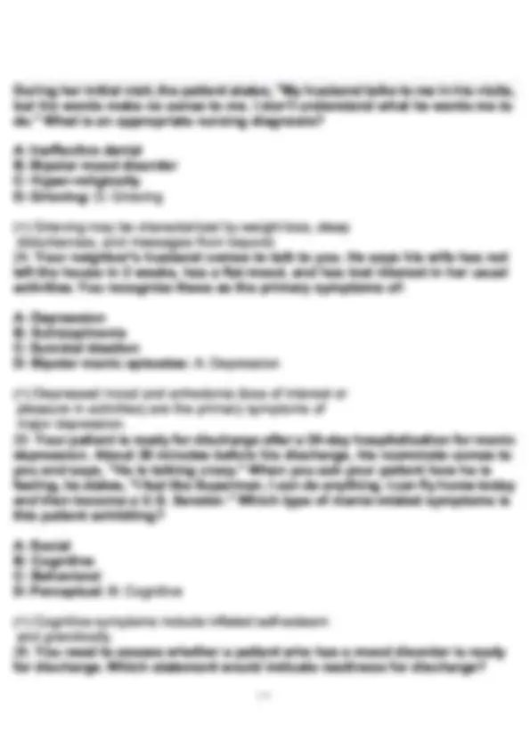 HESI Psychiatric Mental Health Specialty Exam Review Questions ...