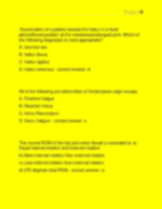 PEDORTHIC CERTIFICATE PROGRAM | PRACTICE EXAM | FOOT PATHOLOGIES ...