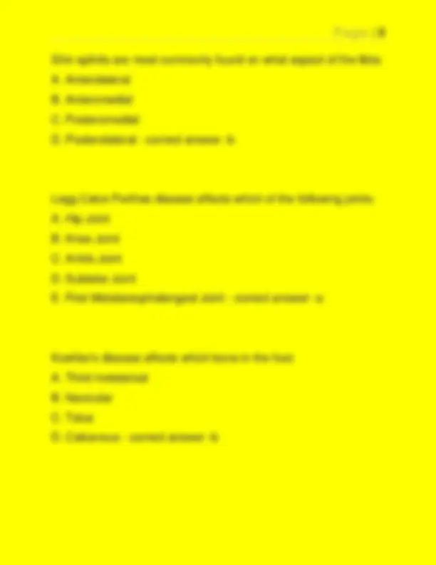 PEDORTHIC CERTIFICATE PROGRAM | PRACTICE EXAM | FOOT PATHOLOGIES ...