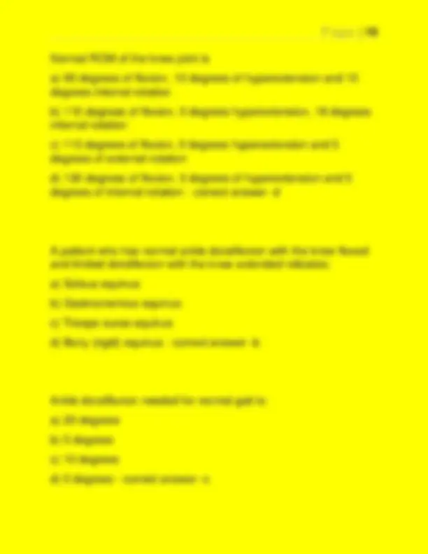 PEDORTHIC CERTIFICATE PROGRAM | PRACTICE EXAM | FOOT PATHOLOGIES ...