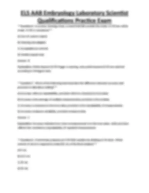 ELS AAB Embryology Laboratory Scientist Qualifications Practice Exam ...