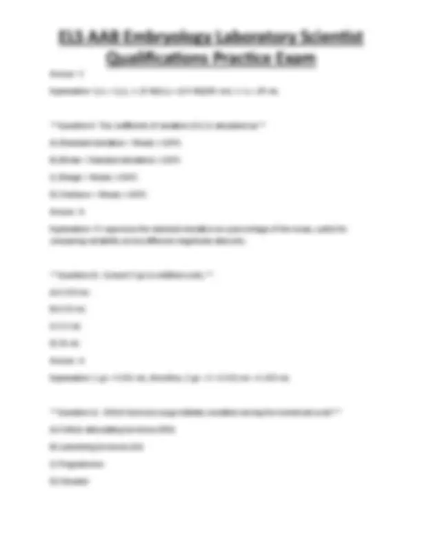ELS AAB Embryology Laboratory Scientist Qualifications Practice Exam ...