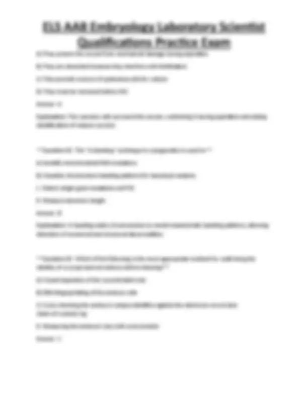 ELS AAB Embryology Laboratory Scientist Qualifications Practice Exam ...