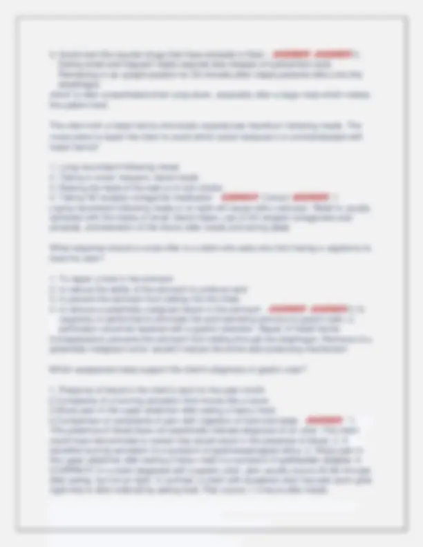 GERD NCLEX Test Exam Questions And Answers Verified 100% Correct ...