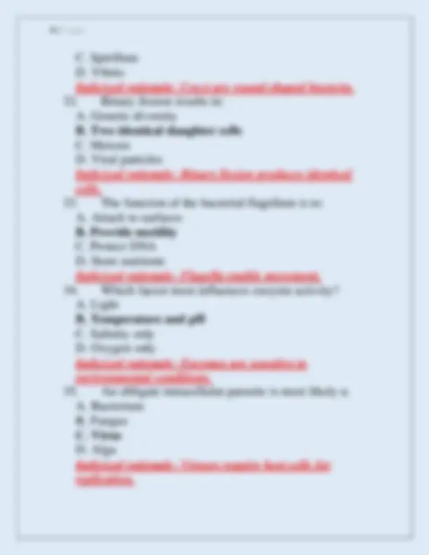 MICROBIOLOGY EXAM 1 MCGRAW HILL 100 QUESTIONS AND CORRECT DETAILED ...