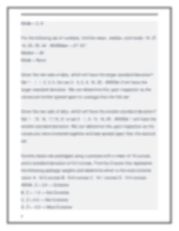 Statistics Midterm Review Sheet. Questions with Correct Answer. Latest ...