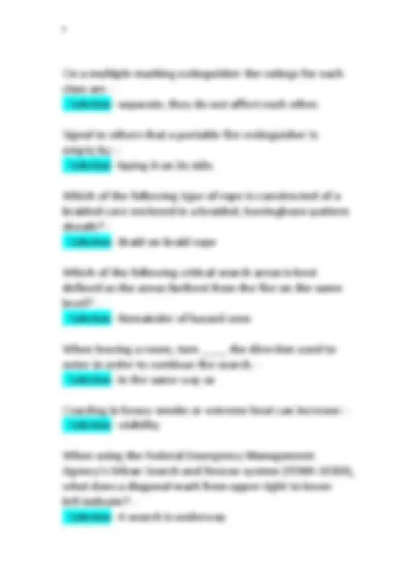 FIRE FIGHTER ESSENTIALS 7- FINAL EXAM 1 QUESTIONS AND CORRECT ANSWERS ...