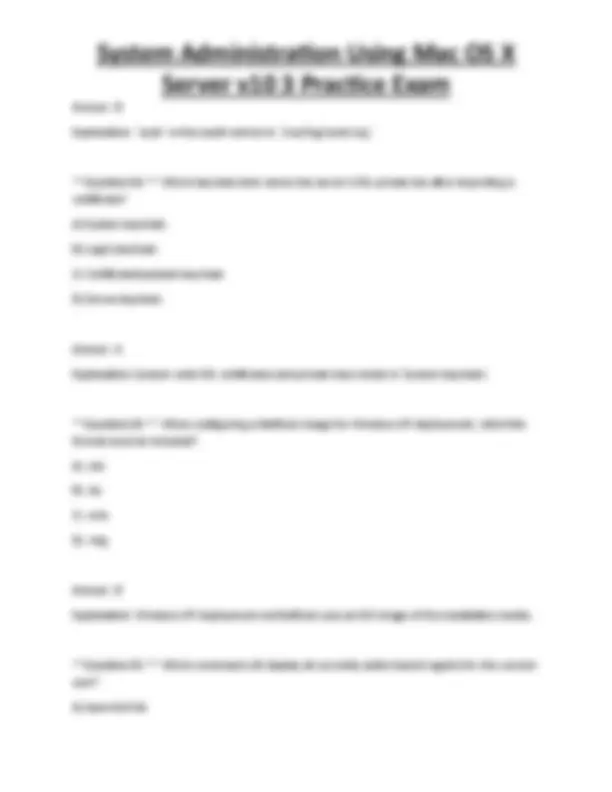 System Administration Using Mac OS X Server v10 3 Practice Exam | Exams ...