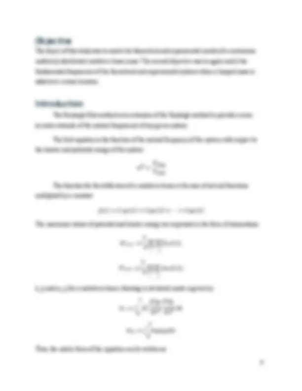 MECH 375 Lab 5 (Experiment 5 Vibration of a Continuous System A ...