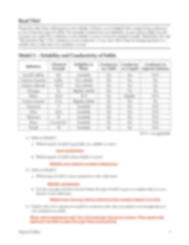 11 Types of Solids PDF Answer Key | Exercises Chemistry | Docsity