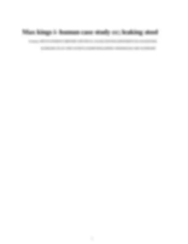 Max Kings i-human Case Study Cc; Leaking Stool Content; HPI Statement ...