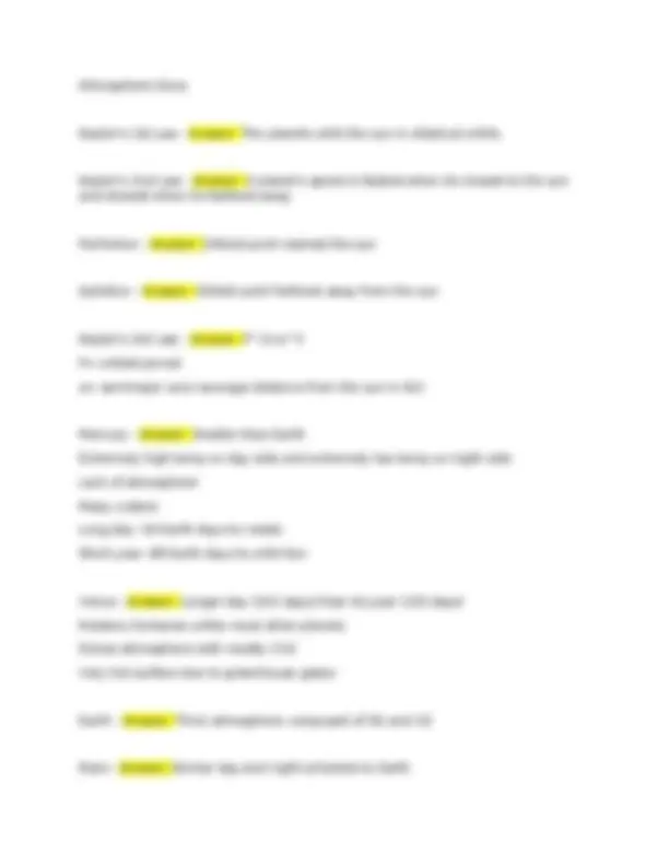 Astro 7N PSU Exam 1 Comprehensive Questions (Frequently Most Tested ...