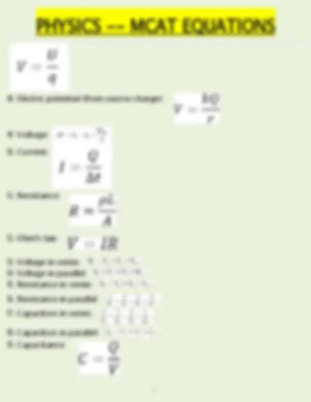 Physics MCAT Equations Sheet – Complete Formulas|2026 (GRADED A+ ...