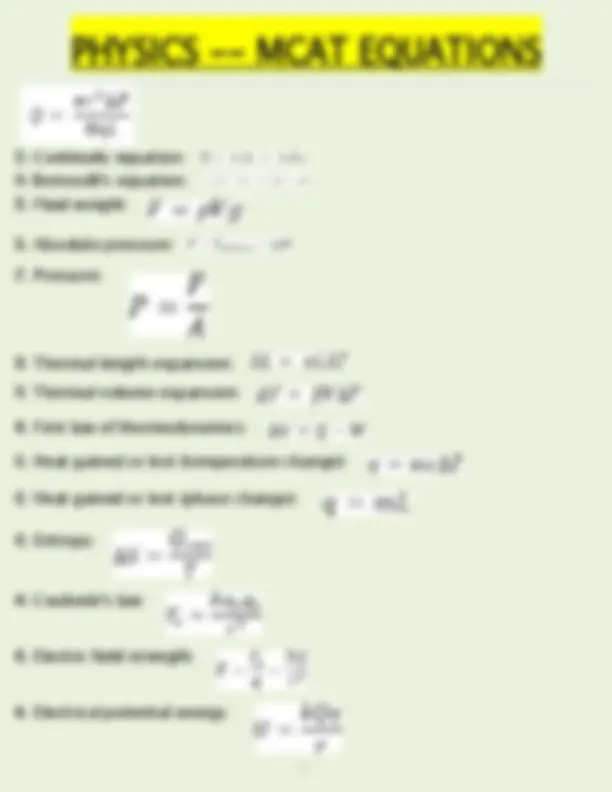 Physics MCAT Equations Sheet – Complete Formulas|2026 (GRADED A+ ...