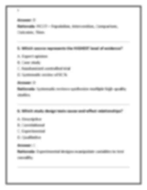 NURSING RESEARCH & EVIDENCE-BASED PRACTICE EXAM – QUANTITATIVE AND ...