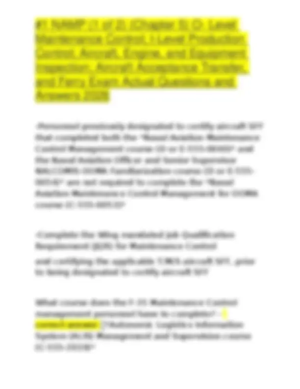 #1 NAMP (1 of 2) (Chapter 5) O- Level Maintenance Control; I-Level ...