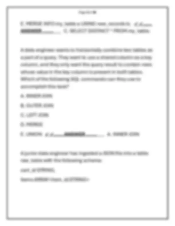 DATABRICKS CERTIFIED DATA ENGINEER ASSOCIATE 2026 EXAM QUESTION AND ...