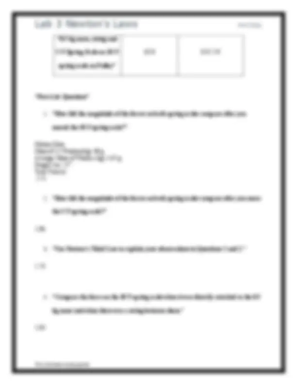 Lab 6 Work and Conservation of Energy | PHY250L | Spring Constant ...