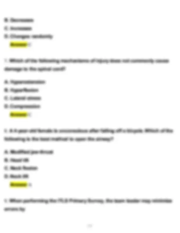 ITLS Basic Pre-Test 8th Edition 2026 Actual Questions & Answers Latest ...
