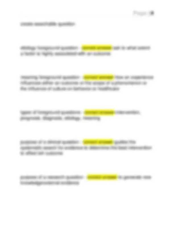 EVIDENCE BASED PRACTICE EXAM 1 QUESTIONS WITH CORRECT ANSWERS LATEST ...