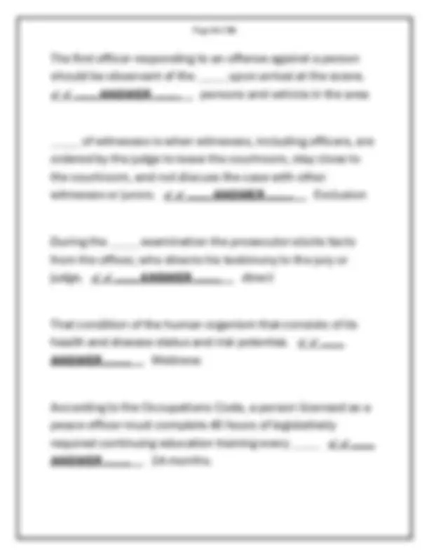 TCOLE BPOC 2026 PRACTICE EXAM QUESTION AND ANSWER | Exams Law | Docsity