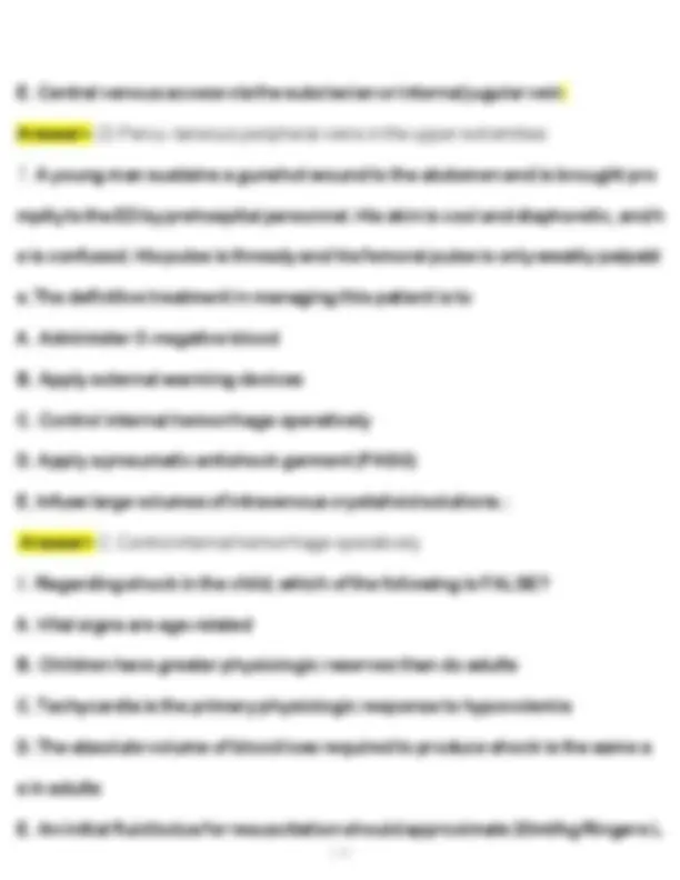 ATLS 10th Edition Post Test 1: 175+ Questions and Answers | Complete ...
