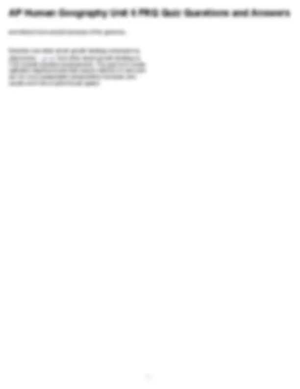 AP Human Geography Unit 6 FRQ Quiz Questions and Answers | Exams ...