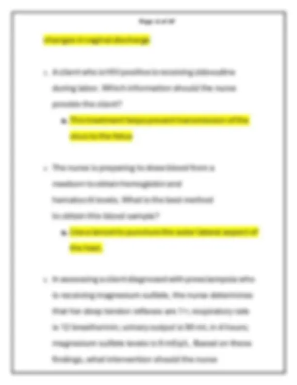 OB HESI NURSING 3345 2026 EXAM QUESTION AND ANSWER | Exams Nursing ...