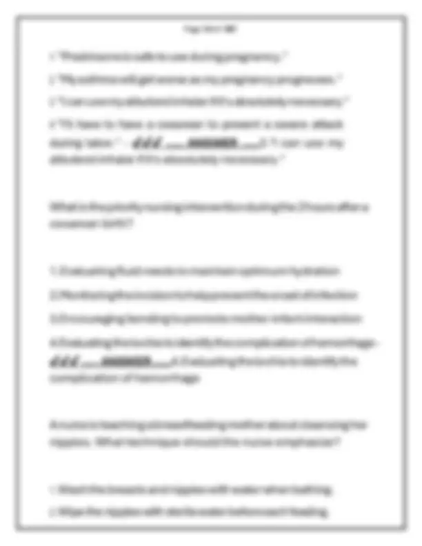 MATERNITY & WOMEN’S HEALTH NURSING 2026 EXAM QUESTION AND ANSWER ...