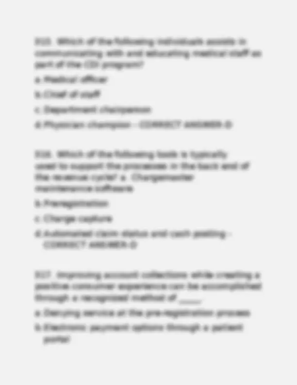 RHIA 2026 Domain 4 Revenue Cycle Management Final Exam ( Updated 2026 ...