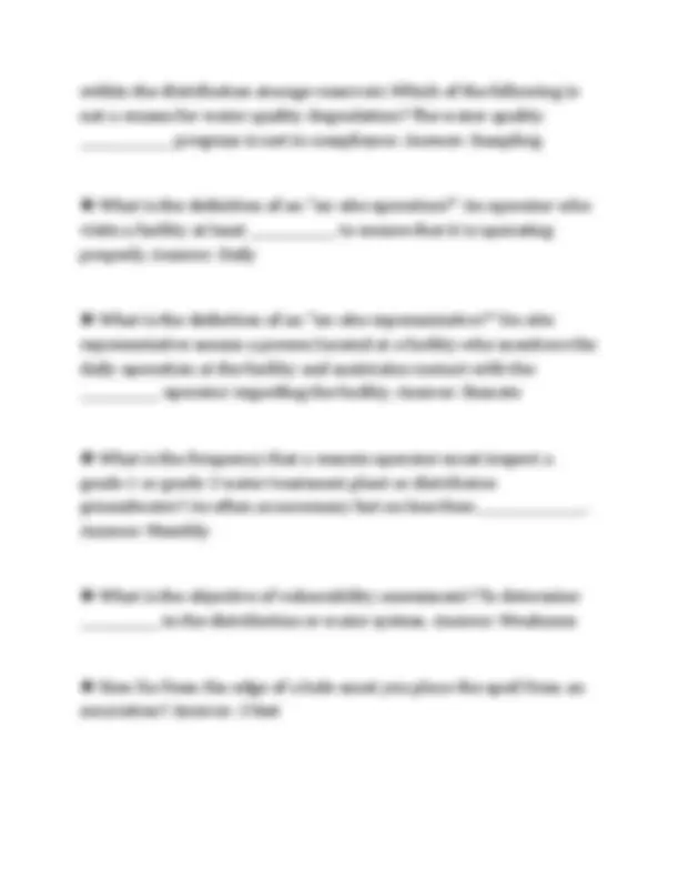 WATER DISTRIBUTION PRACTICE TEST LEVEL 2 COMPREHENSIVE SCRIPT 2026 ...