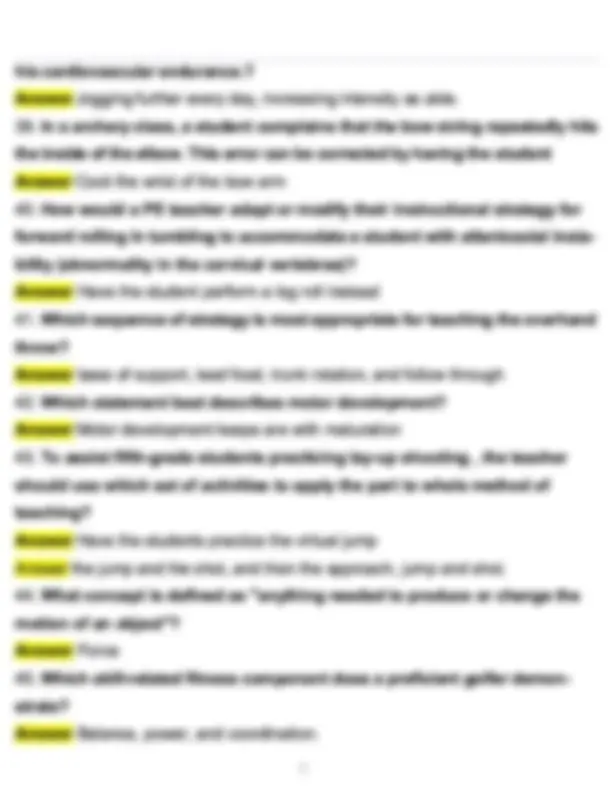 FTCE Physical Education K-12 Test Latest 2026 / 2027 Update Questions ...