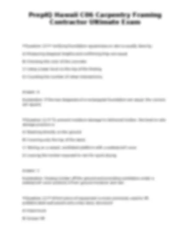 PrepIQ Hawaii C06 Carpentry Framing Contractor Ultimate Exam | Exams ...