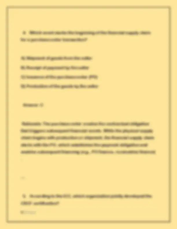 CERTIFICATE IN SUPPLY CHAIN FINANCE (CSCF) Practice Exam 2025-2026 ...