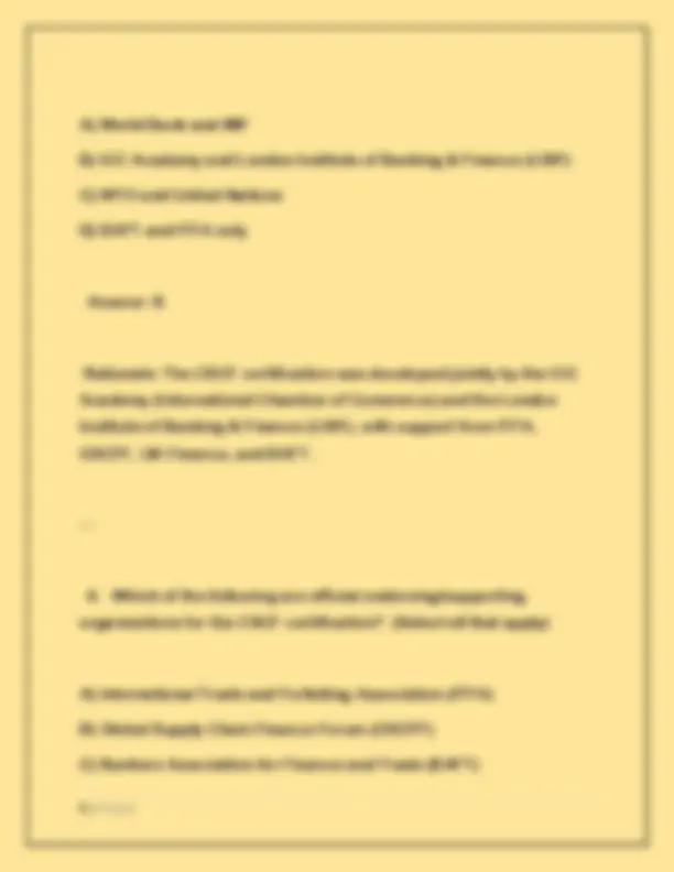 CERTIFICATE IN SUPPLY CHAIN FINANCE (CSCF) Practice Exam 2025-2026 ...