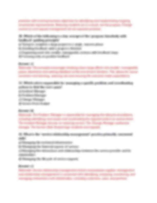 ACTUAL ITIL 4 FOUNDATION EXAM Covering Service Value System (Svs), The ...