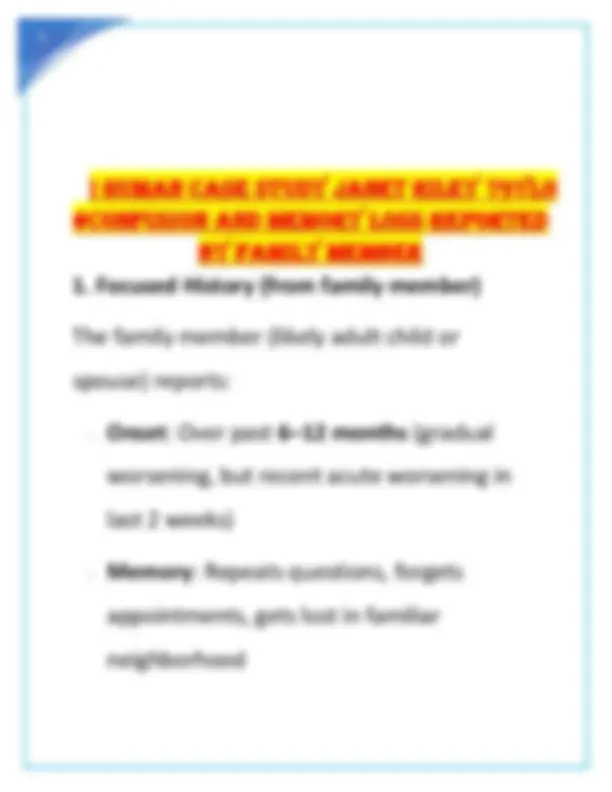 I Human Case Study Janet Riley 79ylo #Confusion and memory loss ...