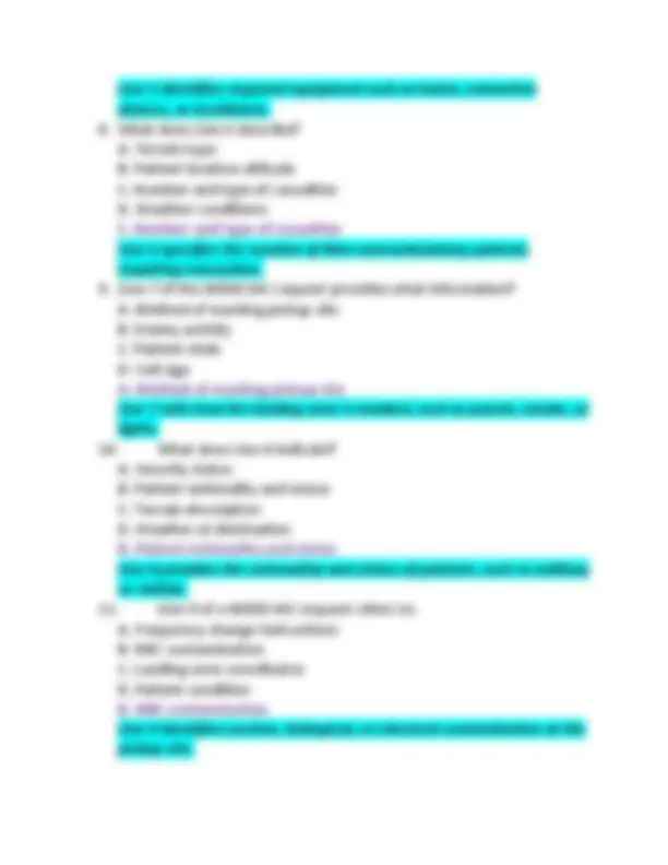 EFMB Medical Evacuation (9-Line MEDEVAC) Exam Practice Questions And ...